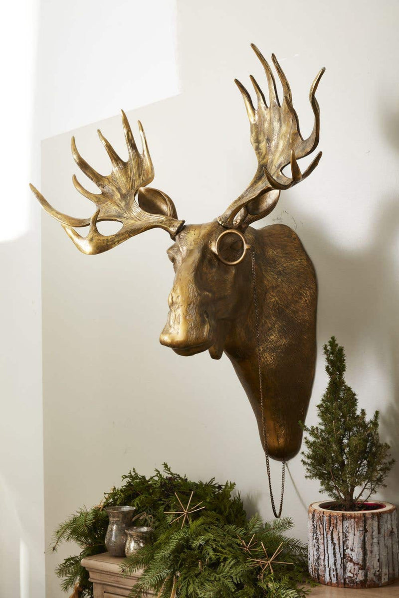 Eric + Eloise Collection - Eugene The Moose Antler Monocle Bronzed Alu ...