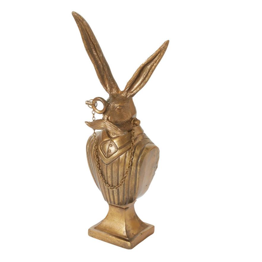 Eric + Eloise Bronzed Aluminum Eric the Hare Bust Form Tabletop Mantel ...